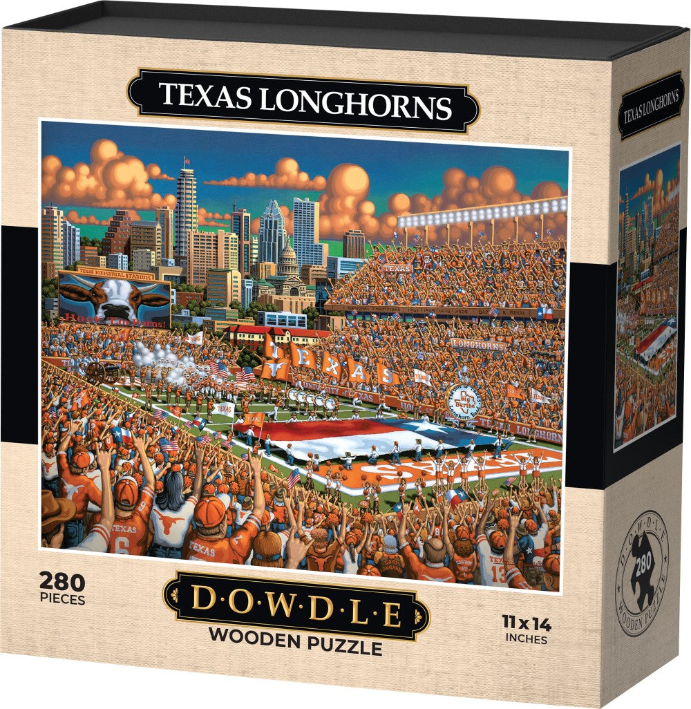 Texas Longhorns - Wooden Puzzle | Dowdle Folk Art – Boardwalk Puzzles