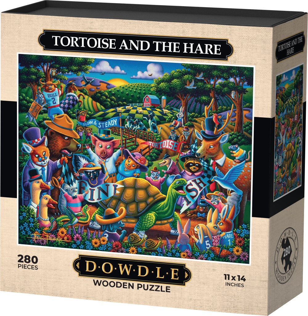 Tortoise and the Hare - Wooden Puzzle | Dowdle Folk Art – Boardwalk Puzzles