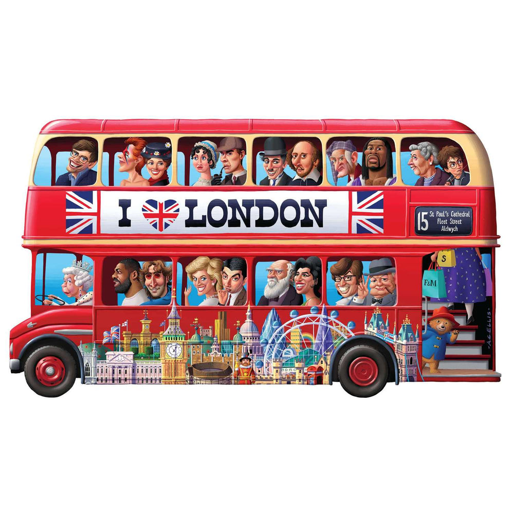 Double-Decker Bus | Luxury Wood Puzzle - Jumbo Size – Boardwalk Puzzles