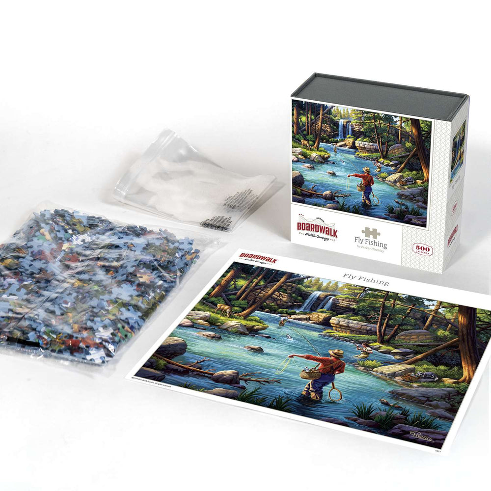 Fly Fishing | 500 Piece Boardwalk Jigsaw Puzzle – Boardwalk Puzzles