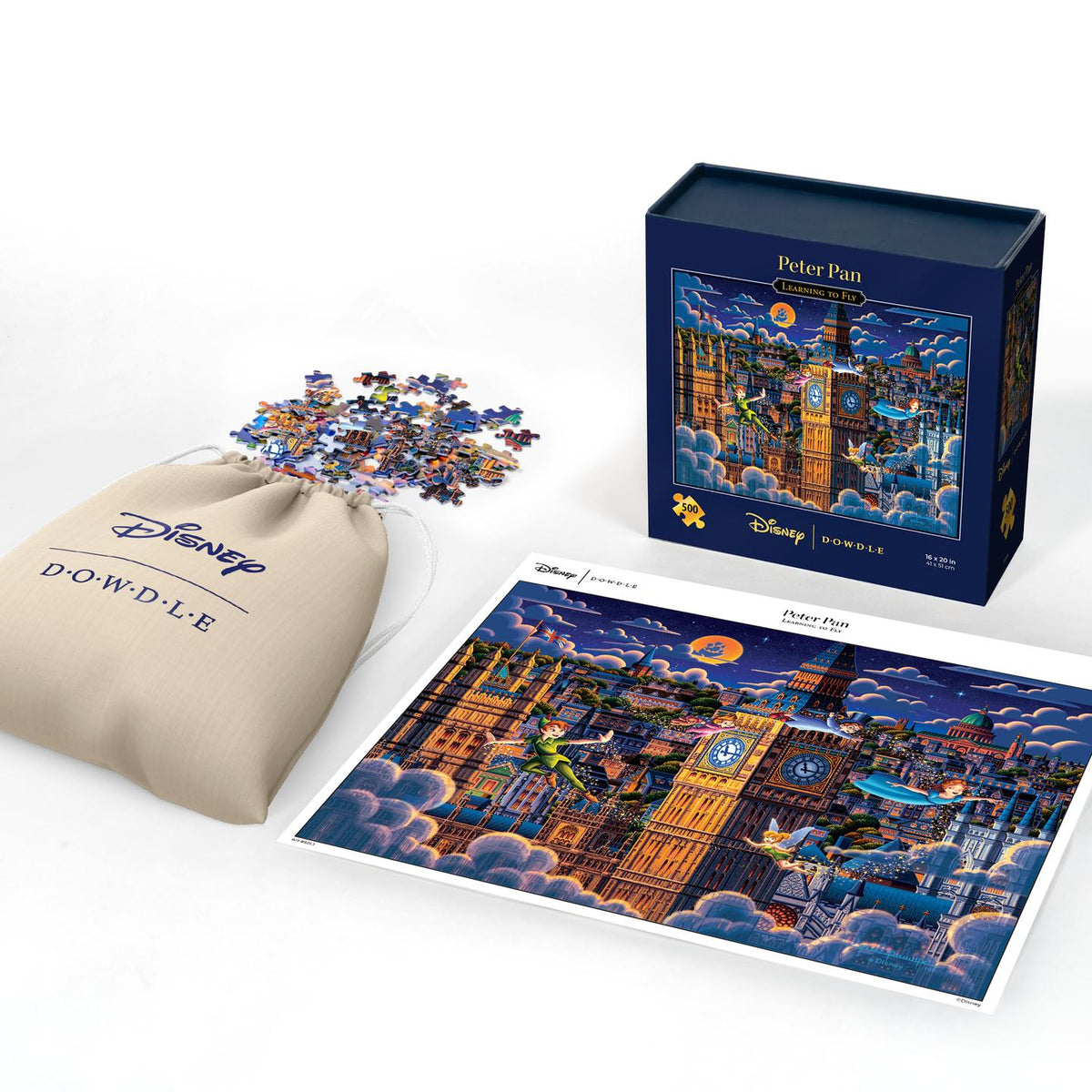 Peter Pan Learning to Fly - 500 Piece – Boardwalk Puzzles