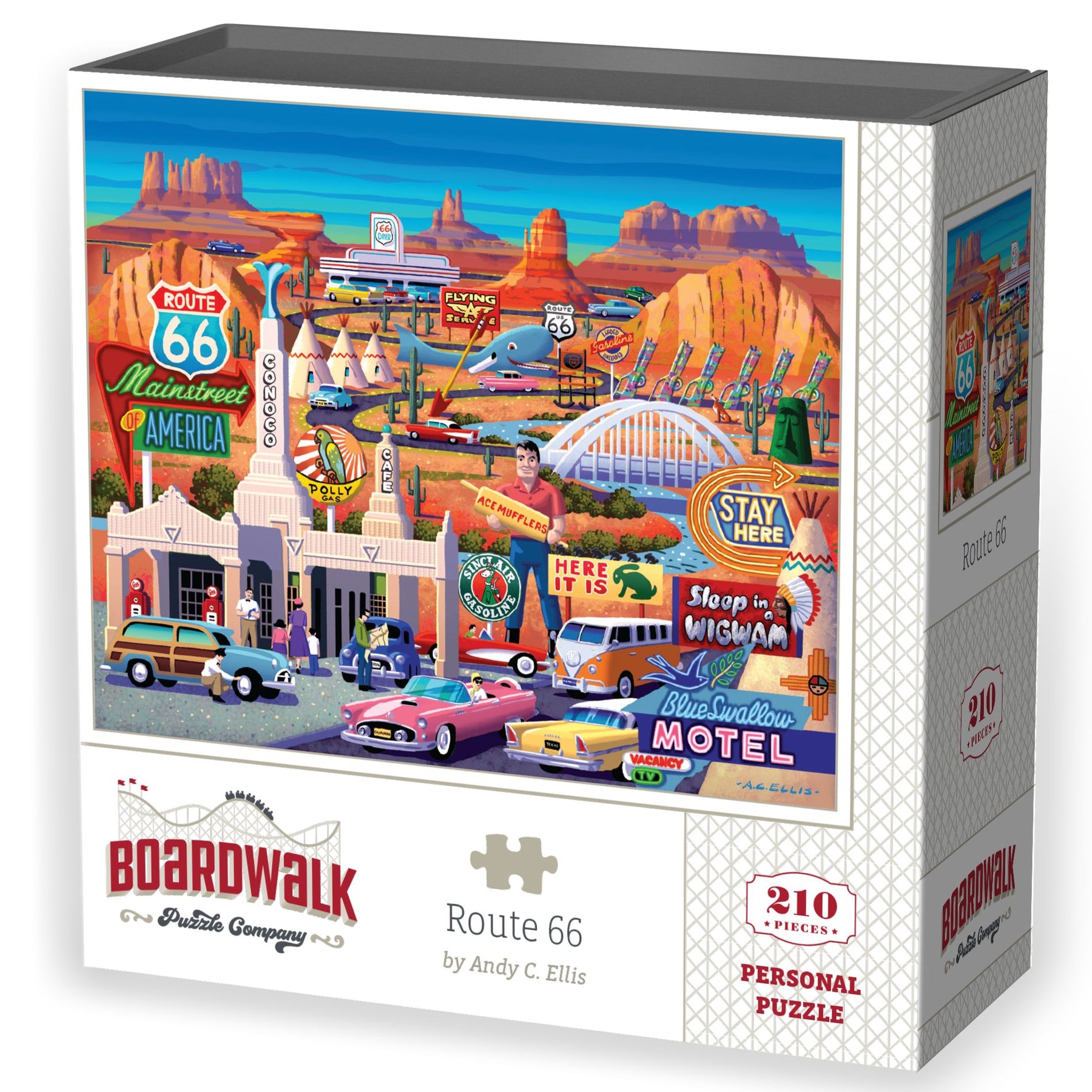 Route 66 | 210 Piece Personal Puzzle – Boardwalk Puzzles
