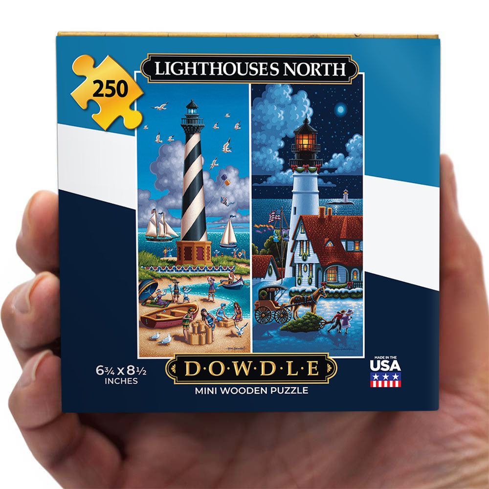 Lighthouses North - Mini Puzzle - 250 Piece – Boardwalk Puzzles