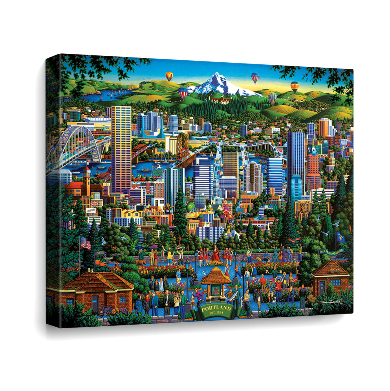 Portland City of Roses - Canvas Gallery Wrap – Boardwalk Puzzles