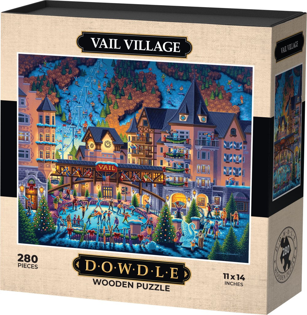 Vail Village - Wooden Puzzle | Dowdle Folk Art – Boardwalk Puzzles